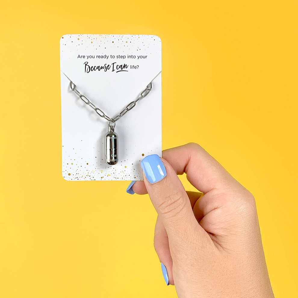 SOLD OUT! Silver Because I Can Capsule Necklace – Because I CAN LIFE